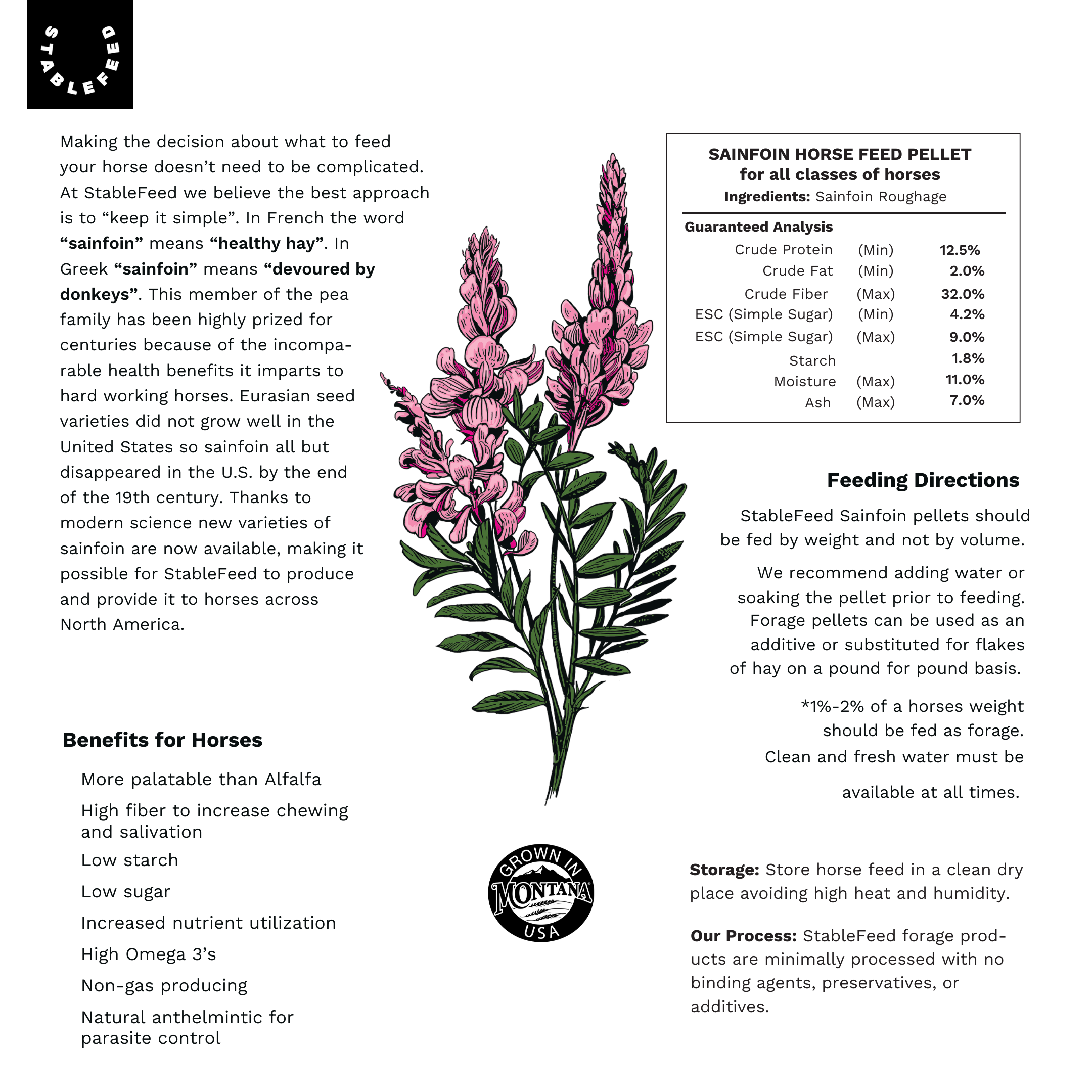 Sainfoin Forage Pellet | StableFeed