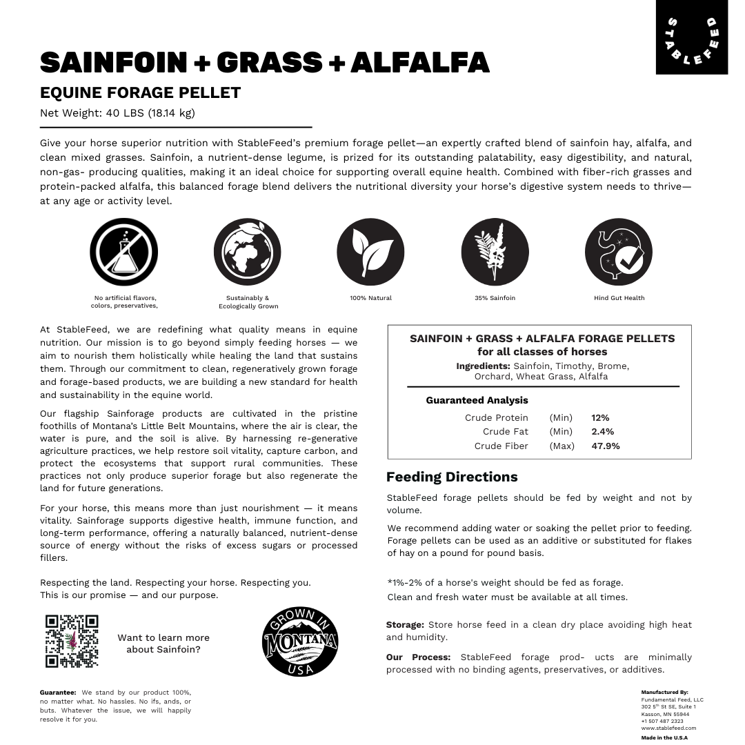 Sainfoin + Grass + Alfalfa Pellet – StableFeed
